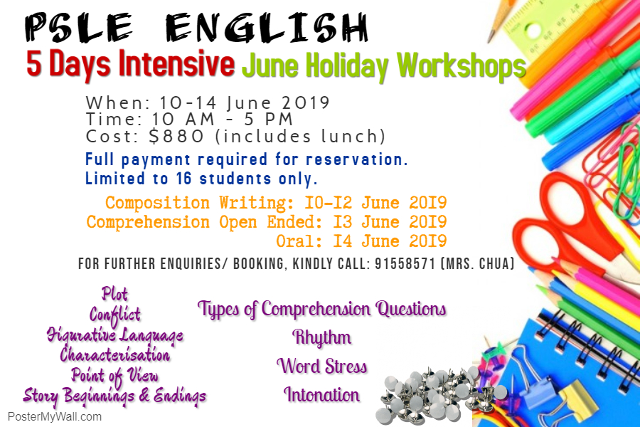 PSLE English 5-Day Intensive June Holiday Workshops