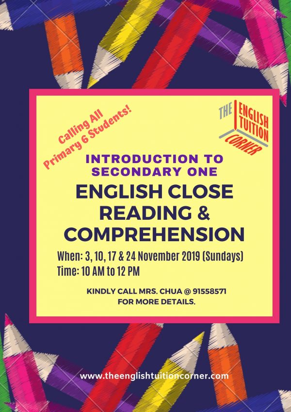 Sec 1 EL Comprehension Preparatory Course - The English Tuition Corner